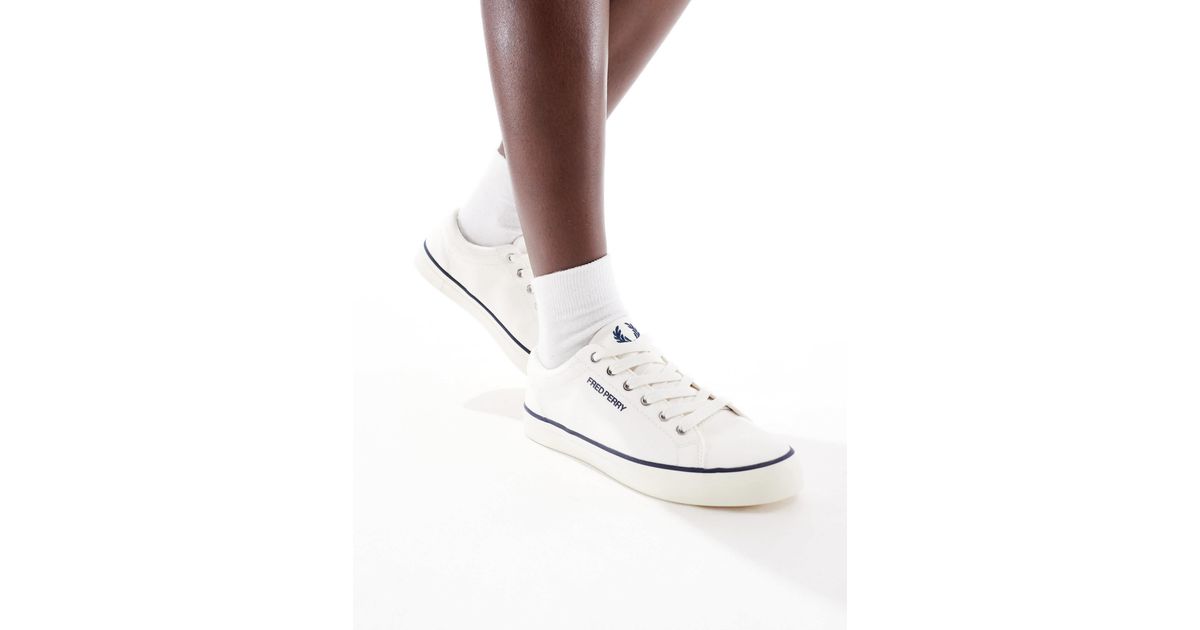 Fred Perry Canvas Trainer in White | Lyst