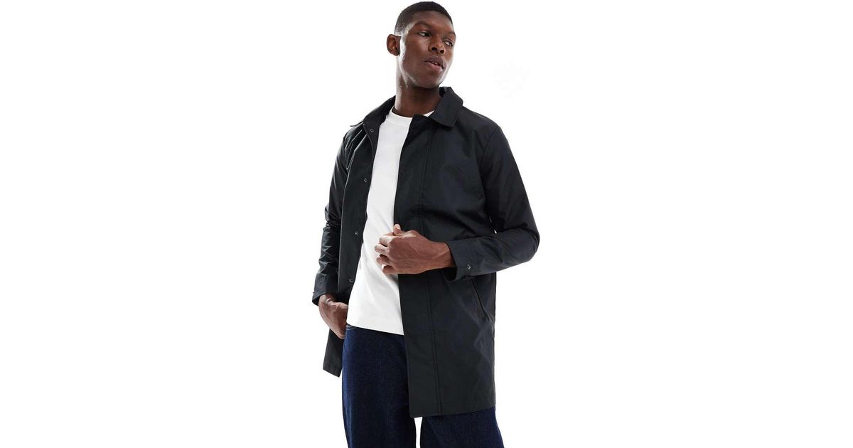 Brave Soul Zip-through Collared Mac in Blue for Men | Lyst UK