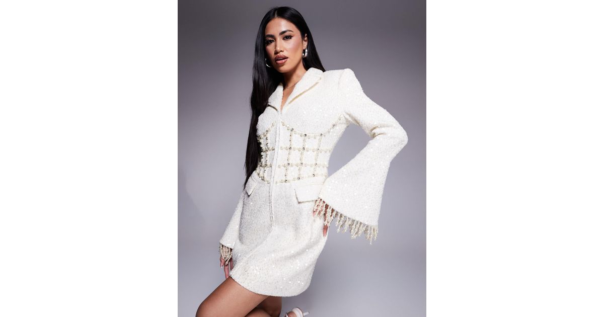 Lavish Alice Pearl Embellished Blazer | Lyst