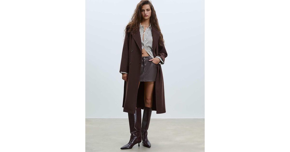 Stradivarius Soft-touch Trench Coat in Brown | Lyst UK