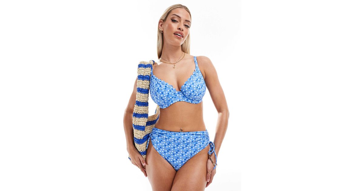 Peek & Beau Fuller Bust Bikini Bottom in Blue | Lyst