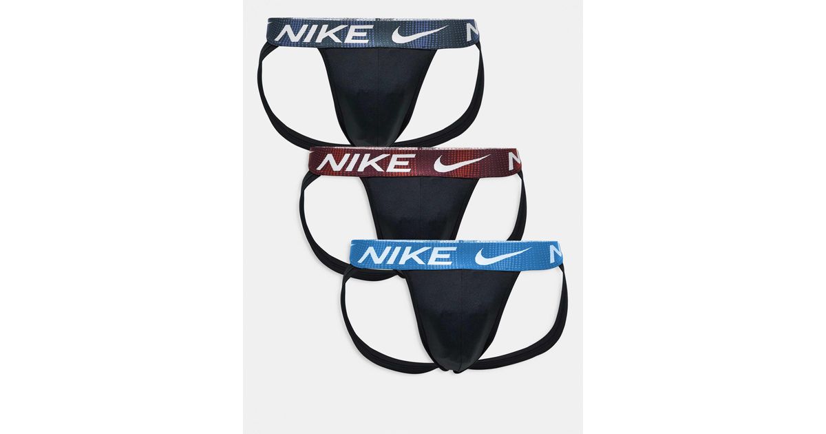 Nike Dri-Fit Essential Microfibre 3 Pack Jock Straps in Blue for Men | Lyst