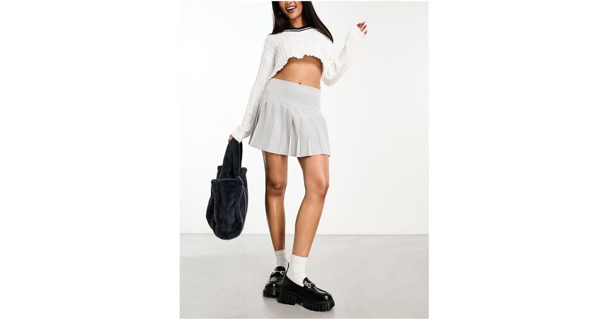 Asos Pleated Tennis Mini Skirt In White Lyst