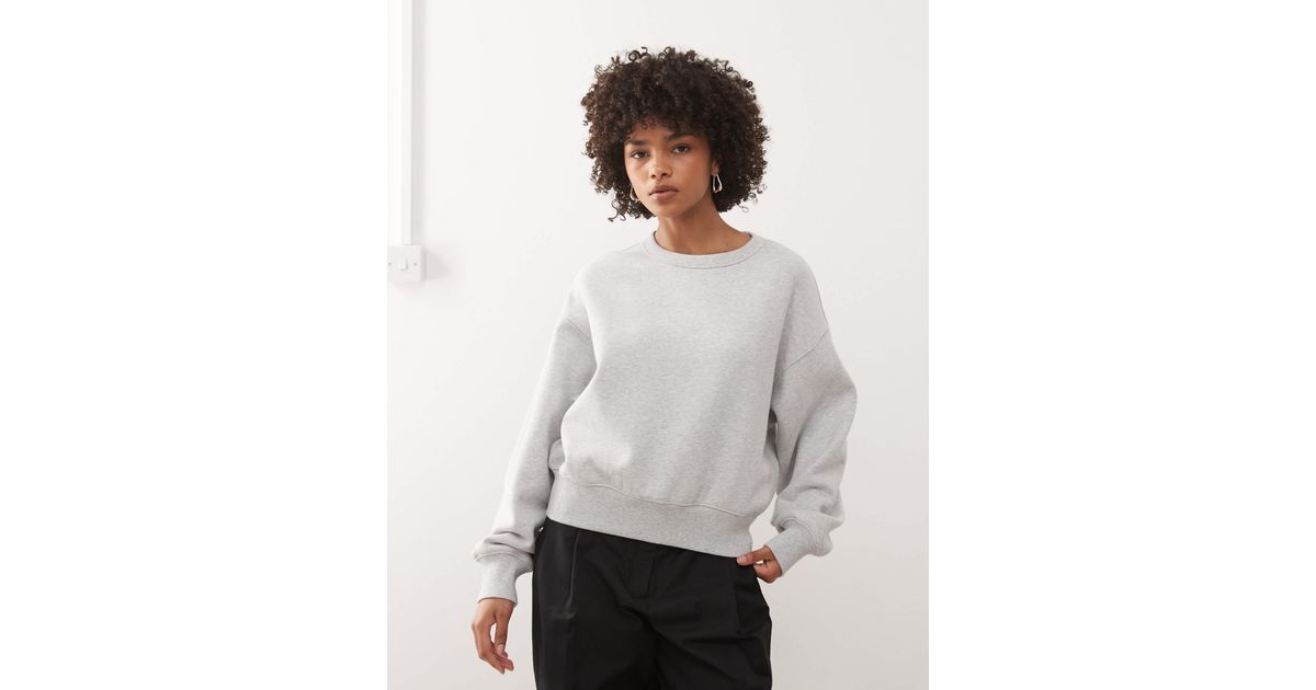Weekday Oversized Boxy Fit Sweatshirt in Gray | Lyst