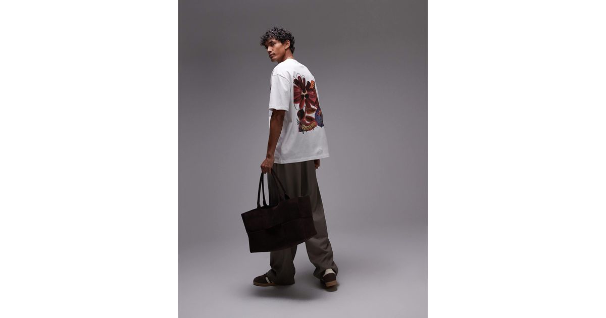 TOPMAN Oversized Fit T-shirt With Front And Back Painted Collage Print ...