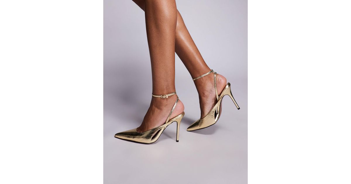 ASOS Pamela Cut Out Detail High Heeled Shoes in Brown | Lyst