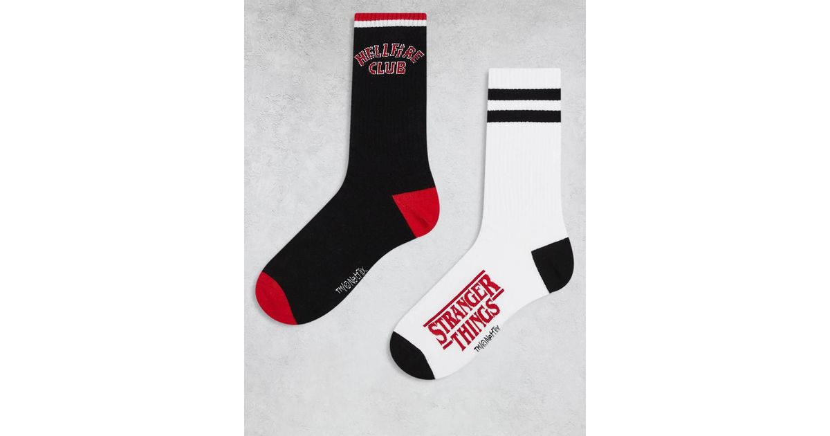 ASOS 2 Pack Socks With Stranger Things Graphic in Black for Men | Lyst UK