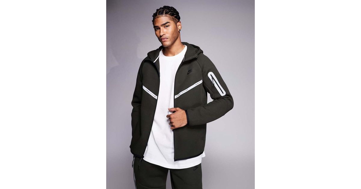 Nike Tech Fleece Reflective Full Zip Hoodie in Grey for Men | Lyst UK