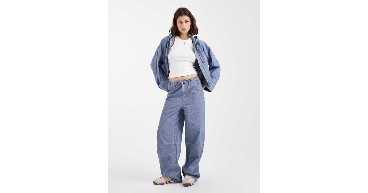 Object Tie Waist Wide Leg Jeans in Blue | Lyst UK