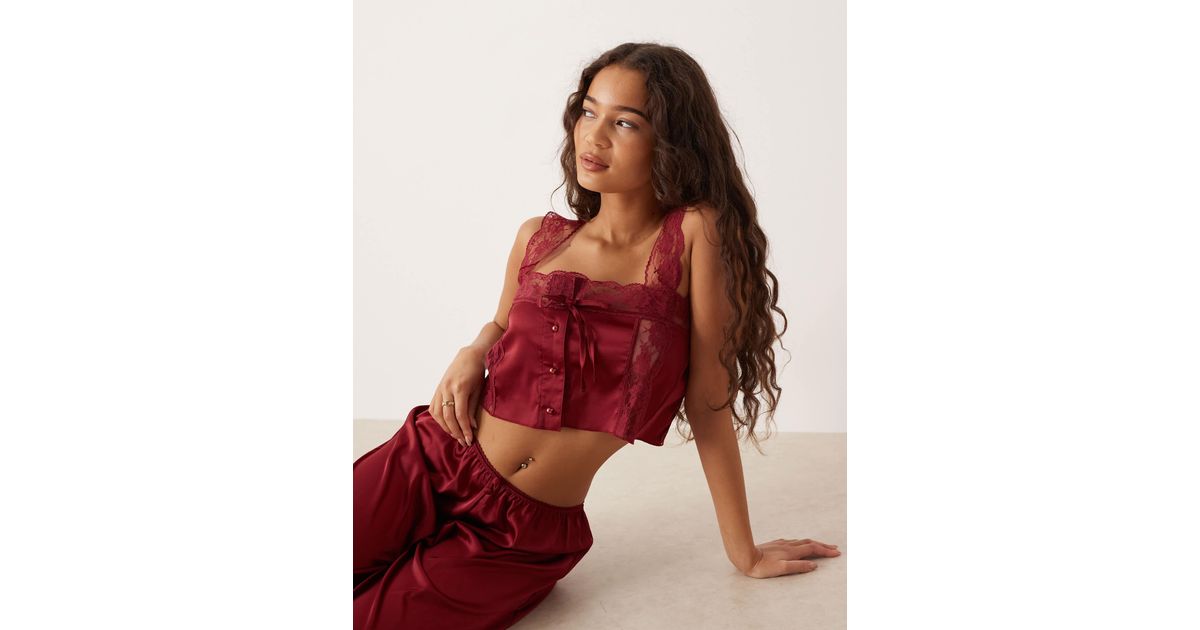 KAT THE LABEL Cindy Mix And Match Camisole in Red | Lyst