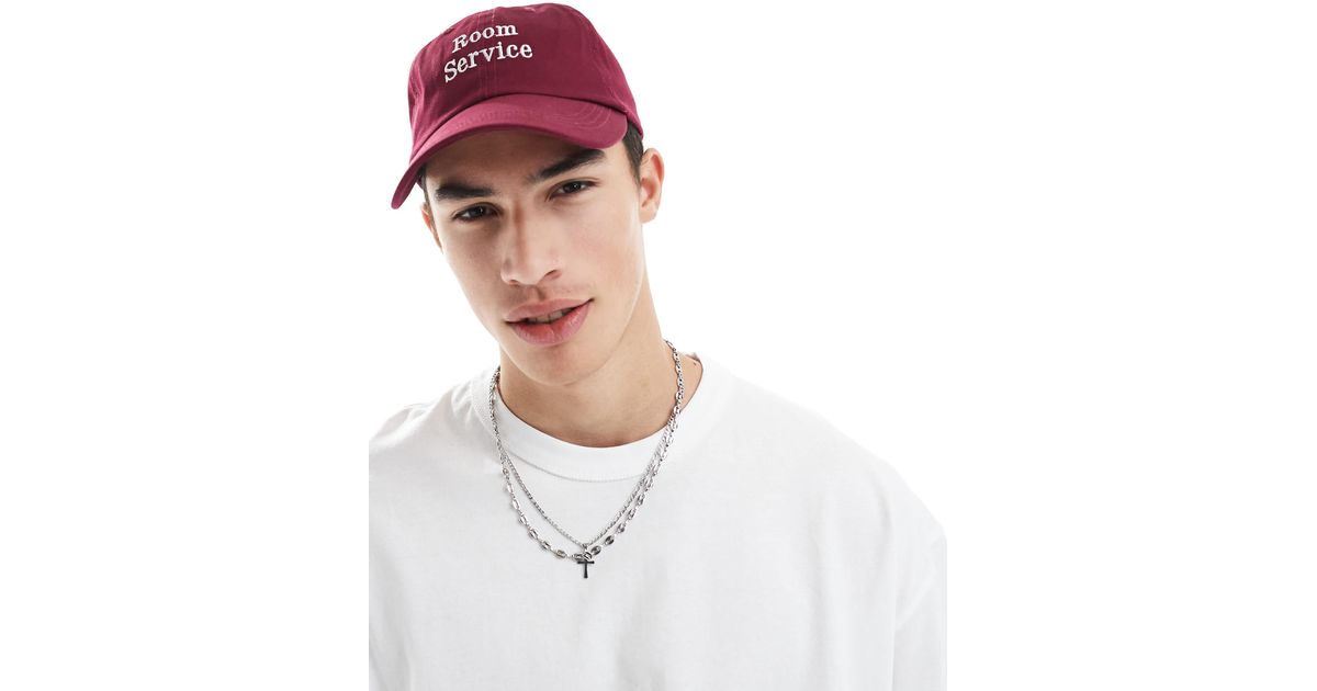 ASOS Room Service Logo Embroidered Cap in White for Men | Lyst