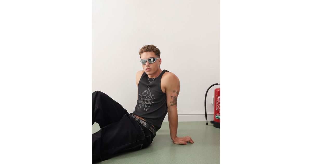 Collusion Studded Vest in Black for Men | Lyst