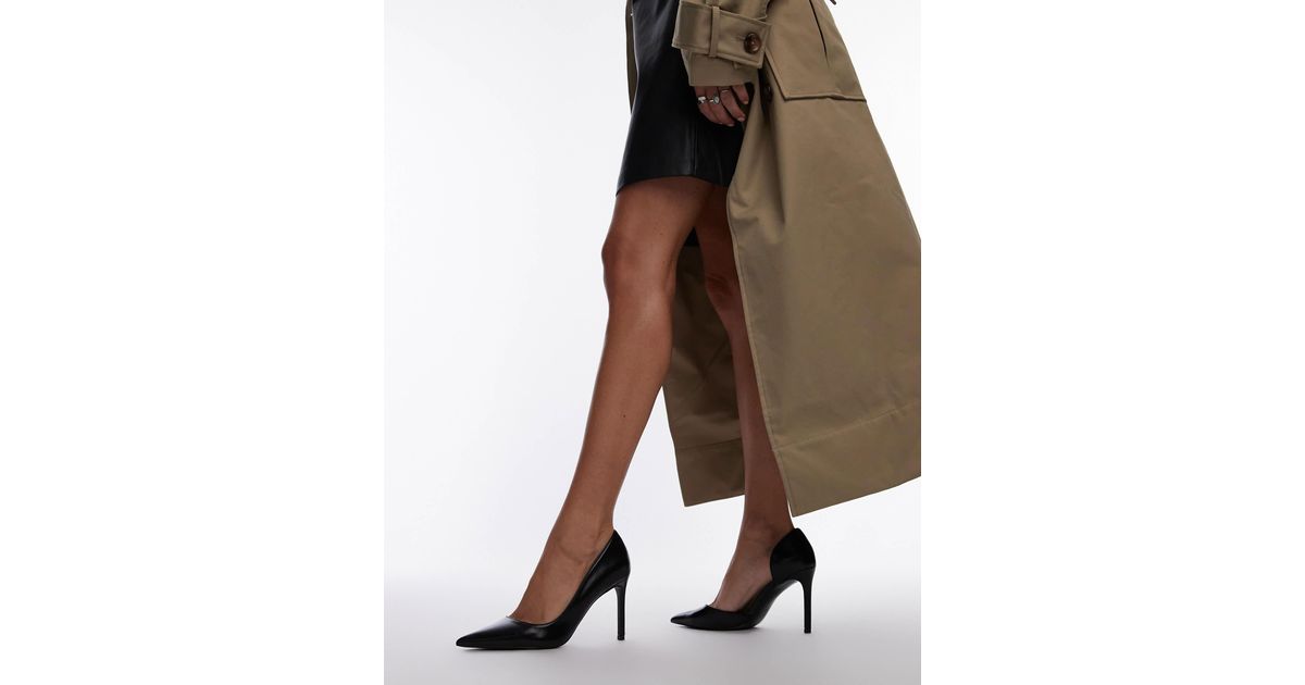 Mango Cut Side High Heels in Black | Lyst