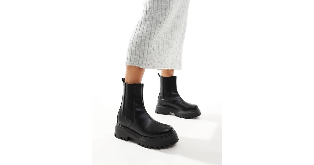 ASOS Amber Chunky Chelsea Boots in White | Lyst