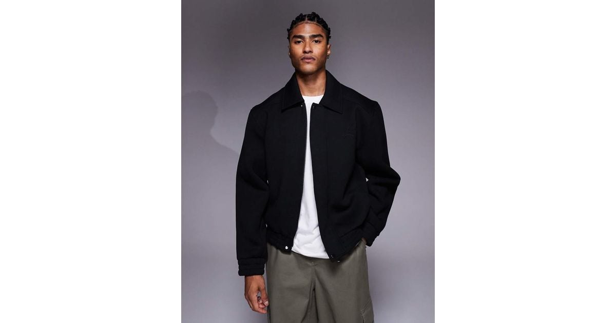 River Island Smart Bomber Jacket in Blue for Men | Lyst UK