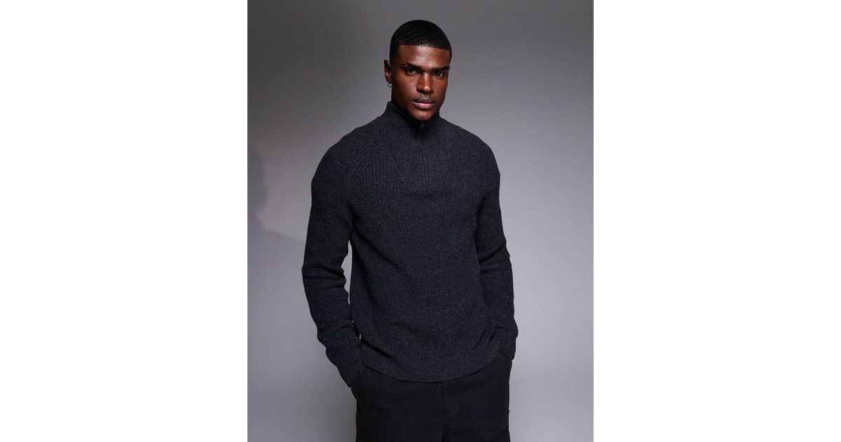 Barbour Chester Funnel Knit Jumper in Blue for Men | Lyst UK