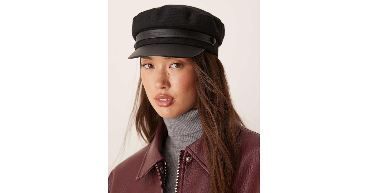 Mango Wool Blend Cap in Brown | Lyst UK