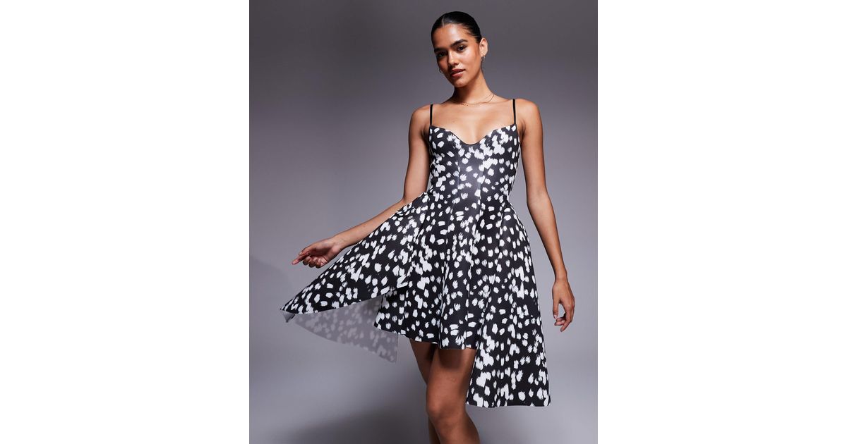 ASOS Mini Dress With Full Hem Sweep And Asymmetric Hem Detailing in ...