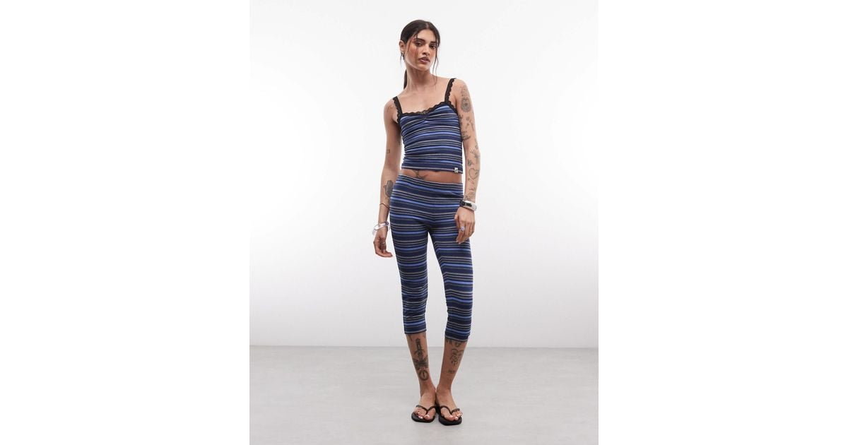 Collusion Fitted Capris in Blue | Lyst Canada
