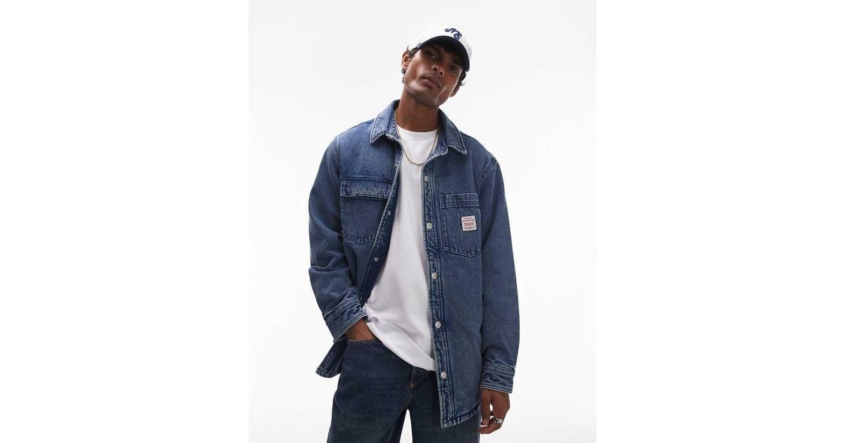 Levi's Workwear Telegraph Quilted Denim Overshirt Jacket in Blue for ...