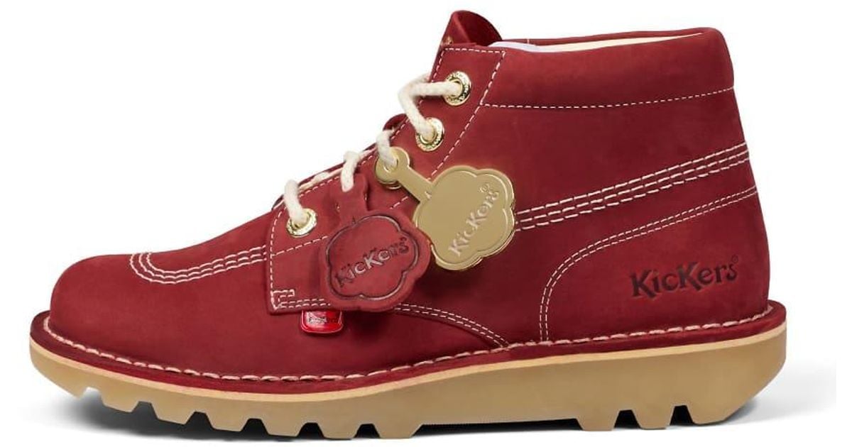 Kickers Kick Hi Goldie Boots in Red | Lyst UK