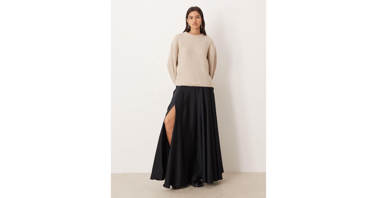 Free People Chilco Maxi Skirt With Side Split in White | Lyst