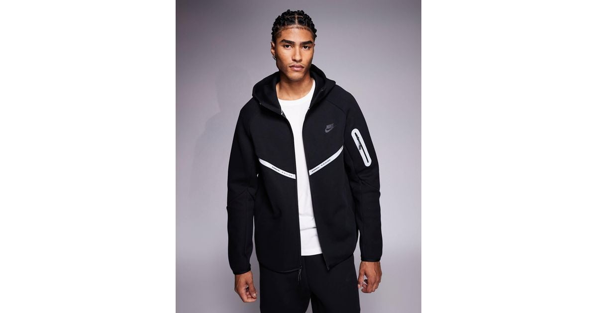 Nike Tech Fleece Reflective Full Zip Hoodie in Blue for Men | Lyst