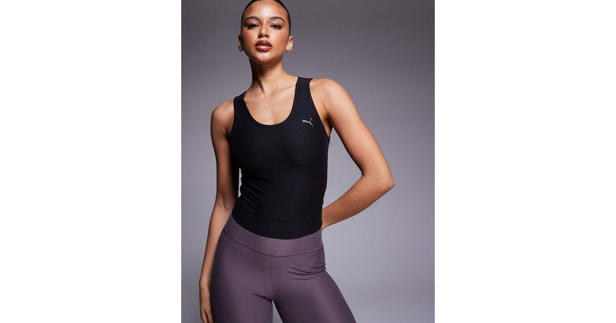 PUMA Cloudspun Twist Tank Top in Black | Lyst UK