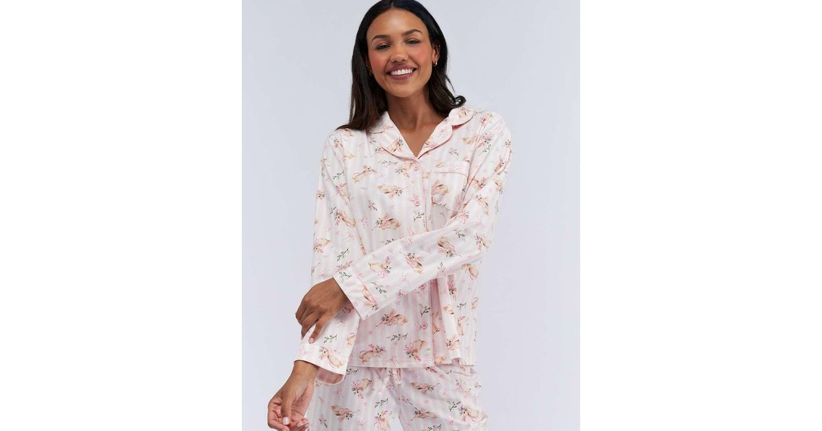 Boux Avenue Bunnies Top And Bottoms Pyjama Set With Matching Bag in ...