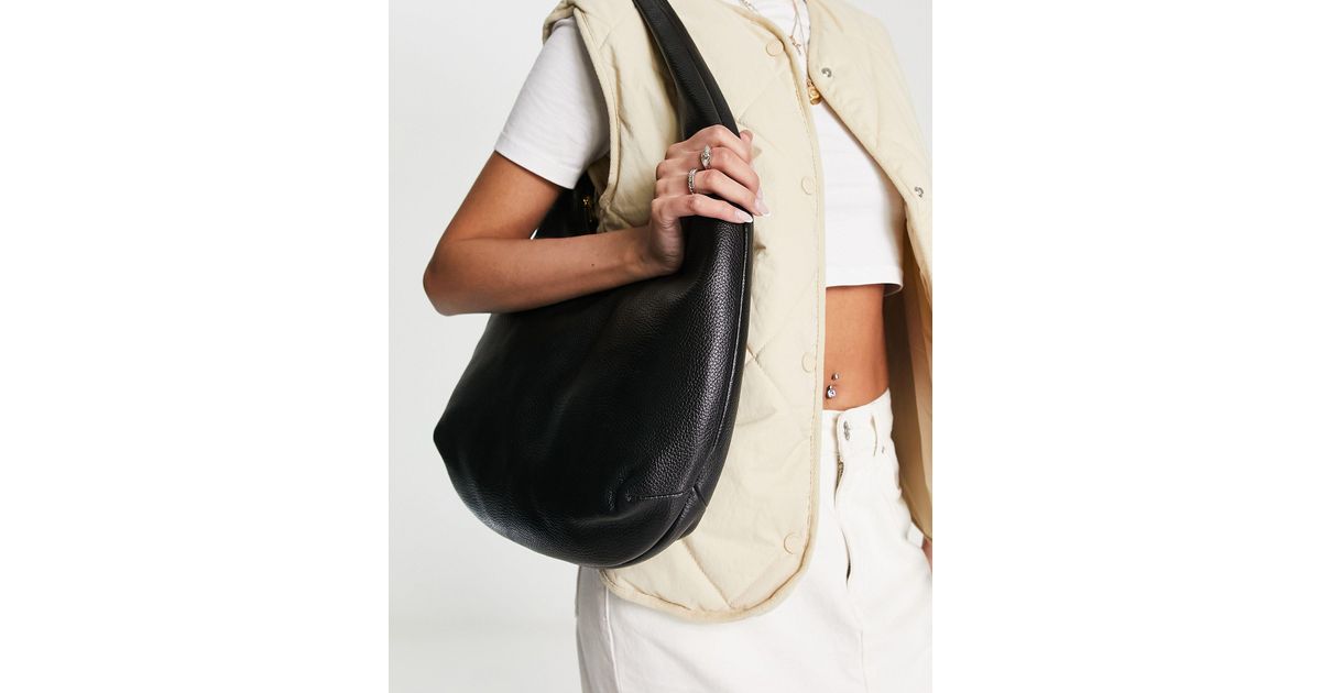 & Other Stories Big Leather Shoulder Bag in Black | Lyst