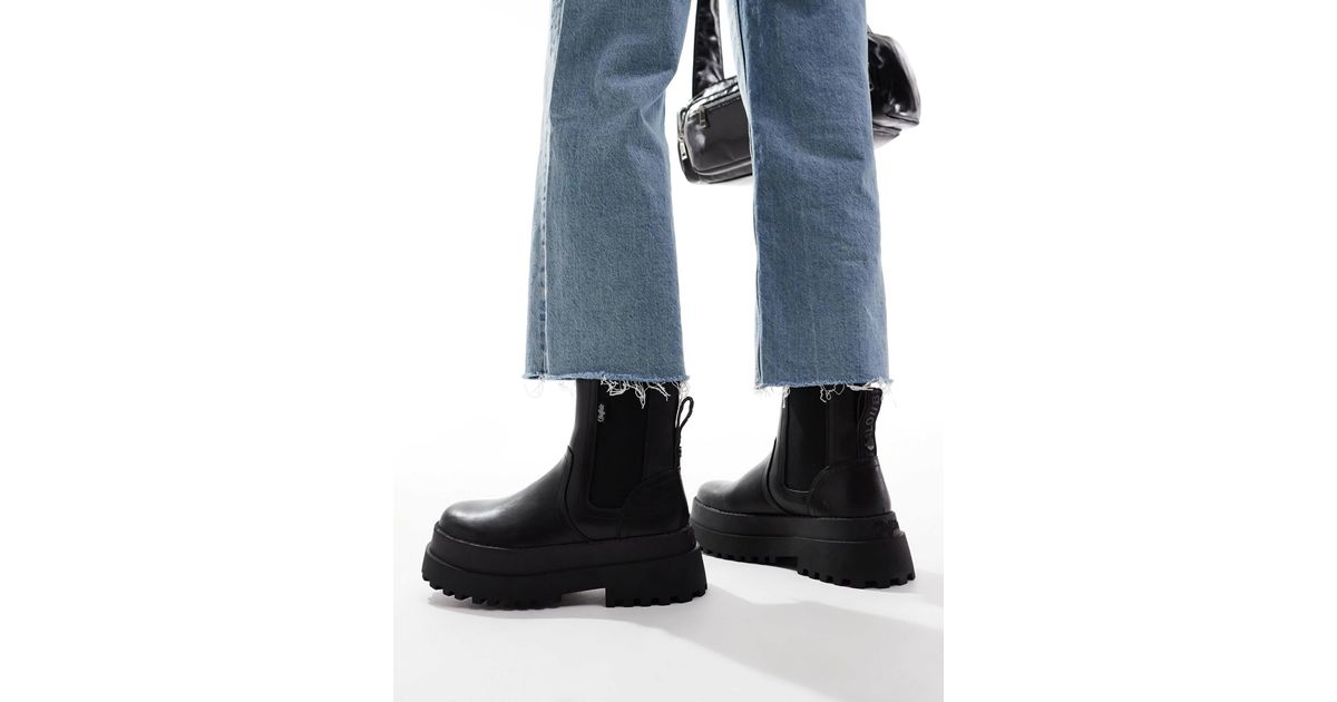 Buffalo Chunky Boot in Blue | Lyst