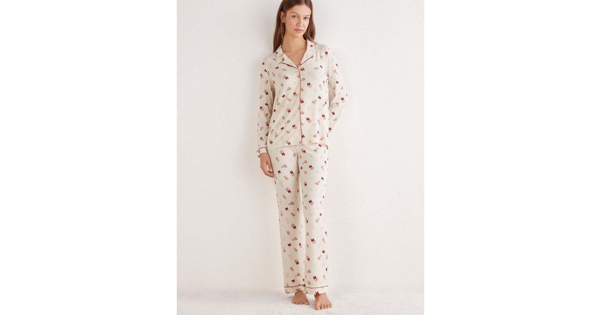 Intimissimi Button-Up Pyjamas With Sweets Print in Natural | Lyst UK