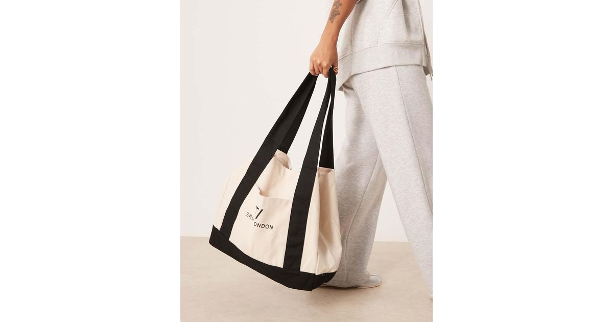 Tala Logo Contrast Tote Bag in Natural | Lyst UK