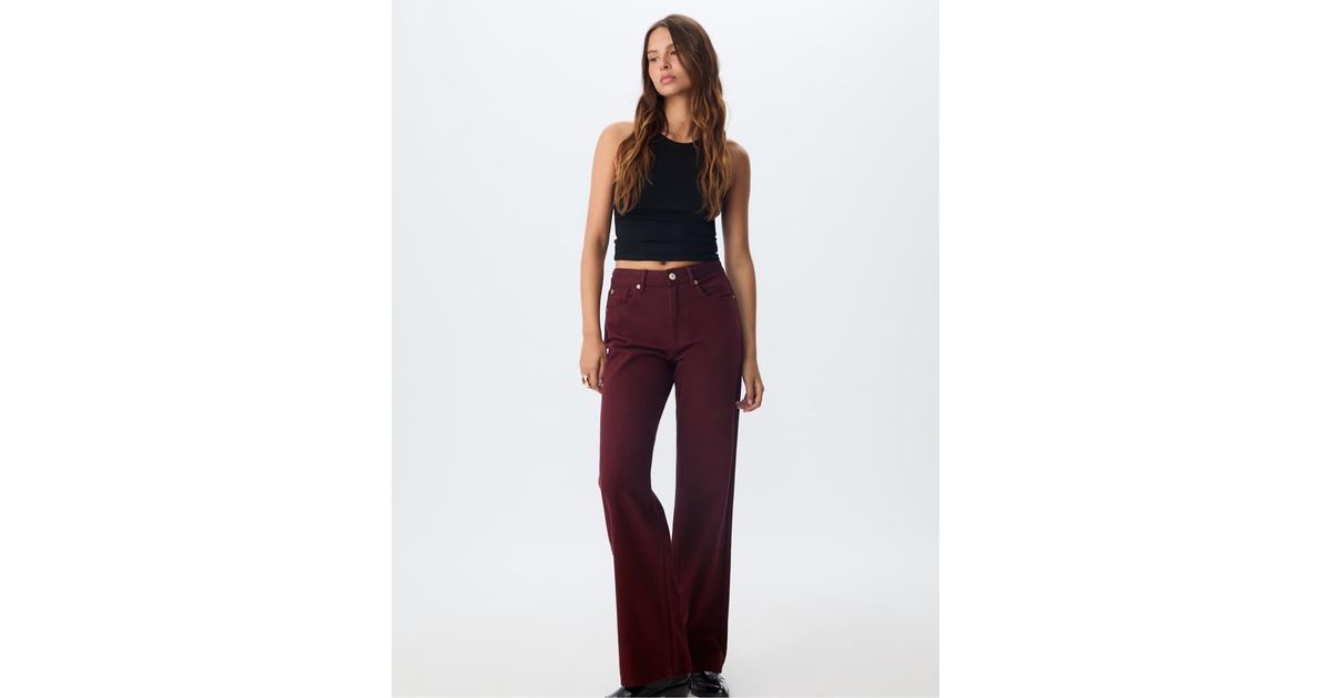 Stradivarius D92 Straight Wide-leg Jeans in Purple | Lyst UK