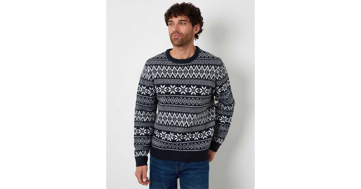 Threadbare Fairisle Crew Neck Christmas Jumper in Blue for Men | Lyst UK