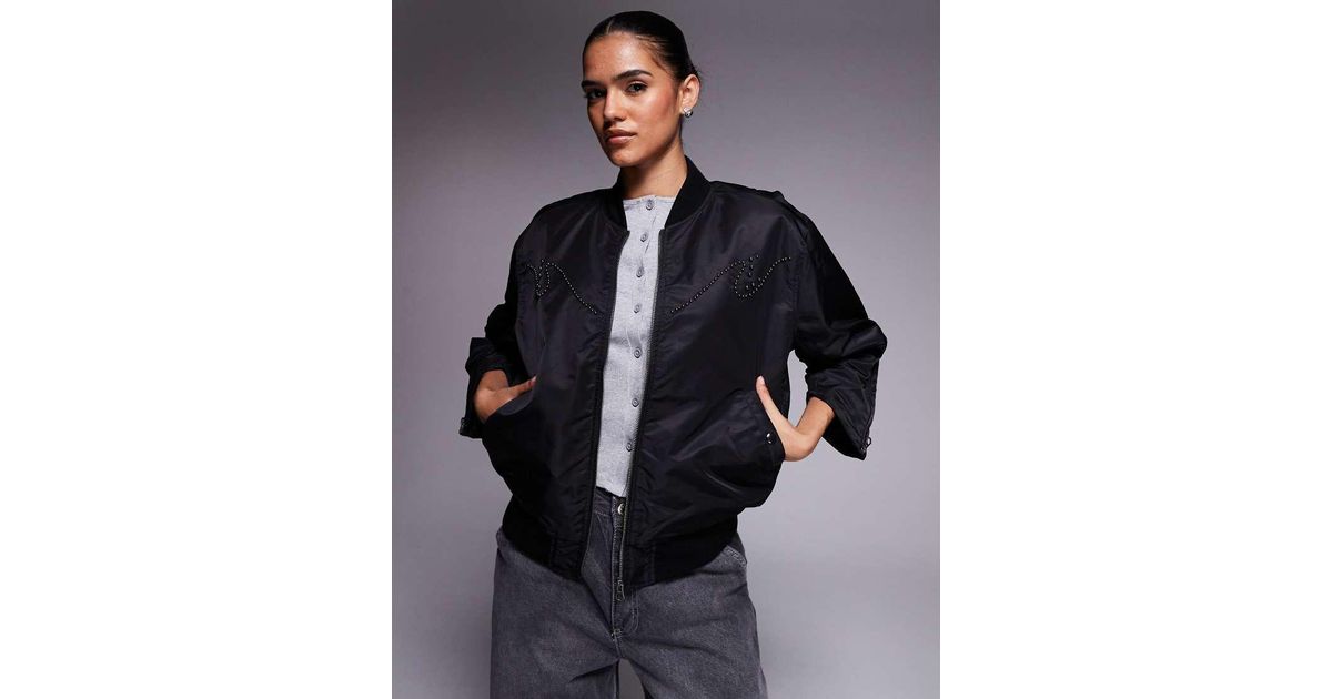 Deus Ex Machina Sunset Bomber Jacket in Grey | Lyst UK