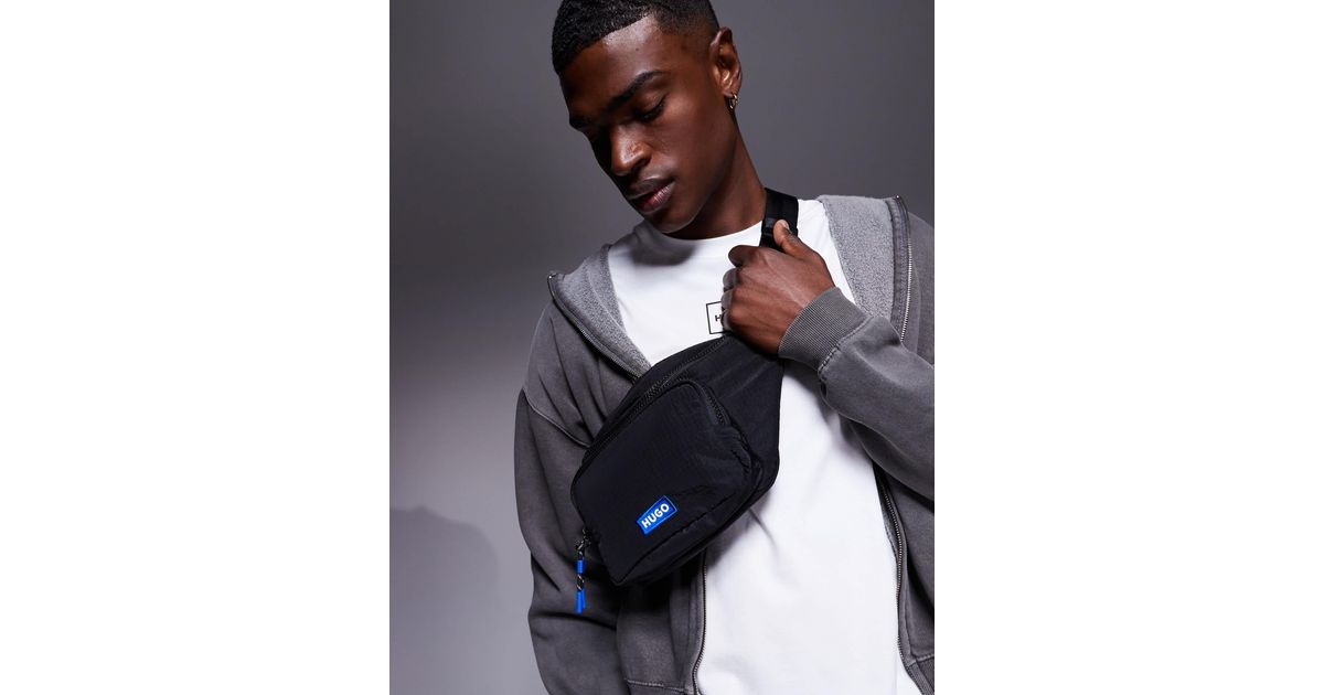 HUGO Logo Fanny Pack in Blue for Men | Lyst