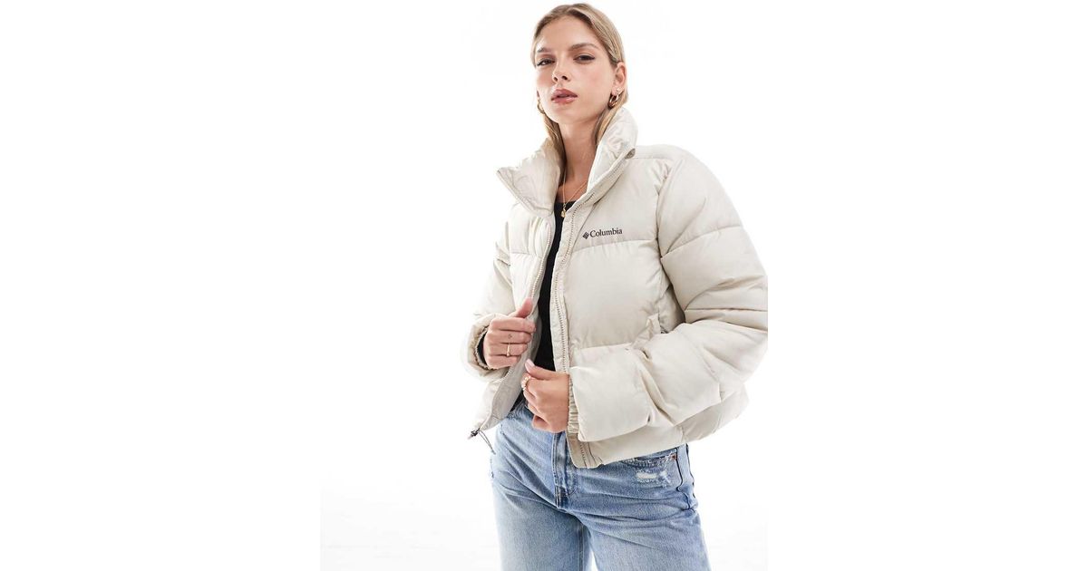 Columbia Puffect Ii Cropped Puffer Jacket in Natural | Lyst UK