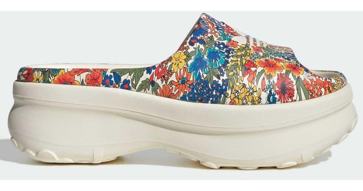 adidas Originals Adifom Stan X Liberty London Slides in White | Lyst UK