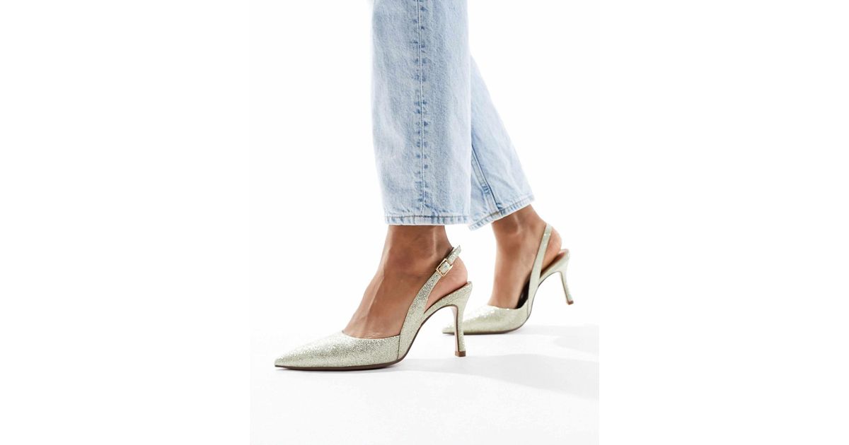 ASOS Samber 2 Slingback Stiletto Heels in White | Lyst