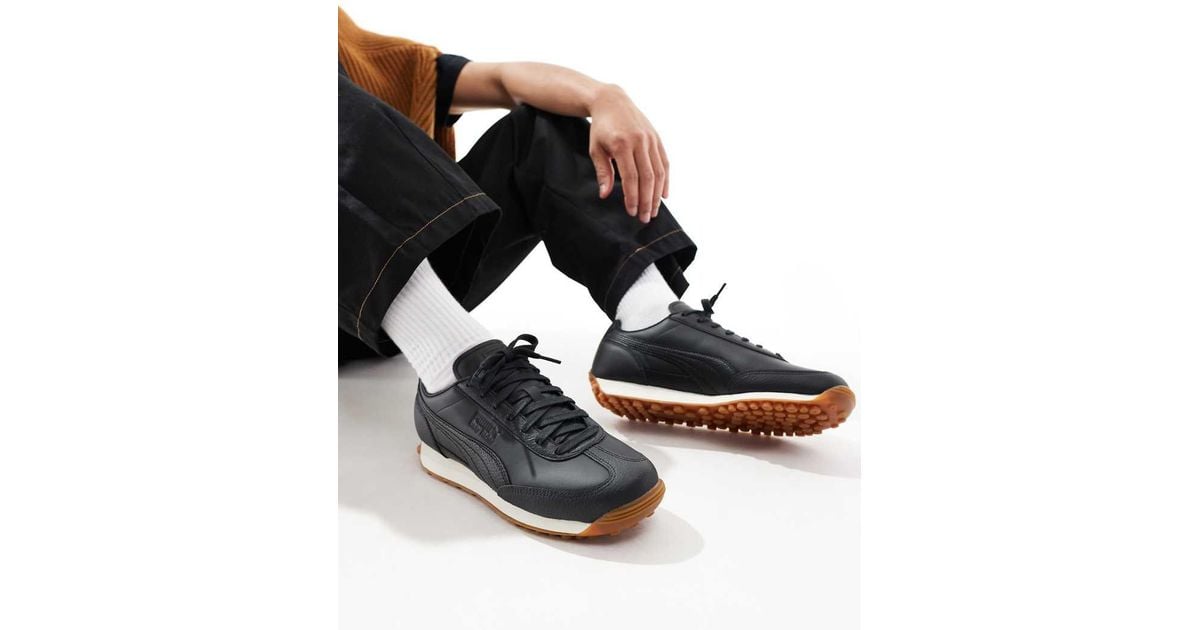PUMA Easy Rider Leather Trainers in Black for Men | Lyst UK