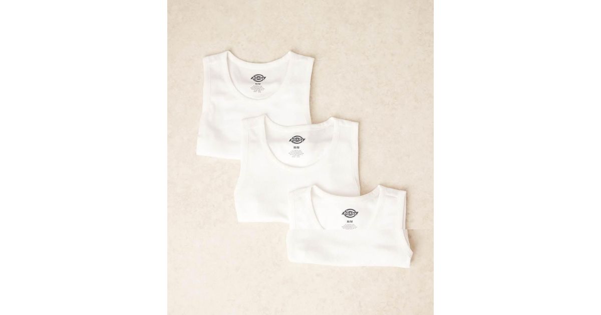 Dickies Amsterdam Three-Pack Vest in Natural for Men | Lyst UK