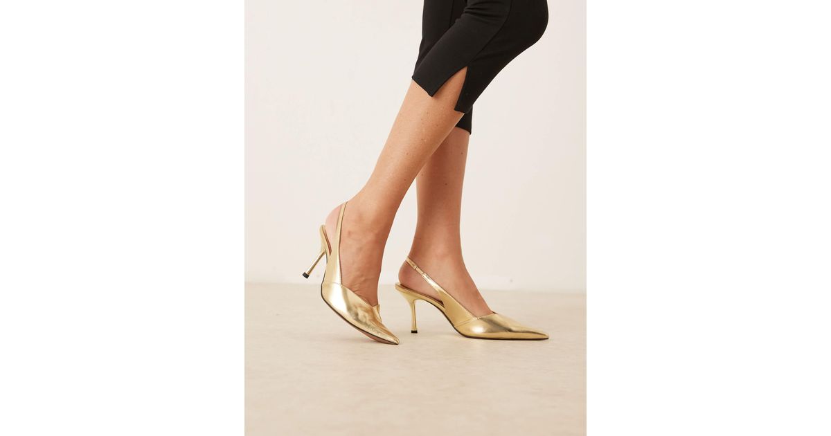 ASOS Sabrina Slingback Stiletto Heels in Black | Lyst