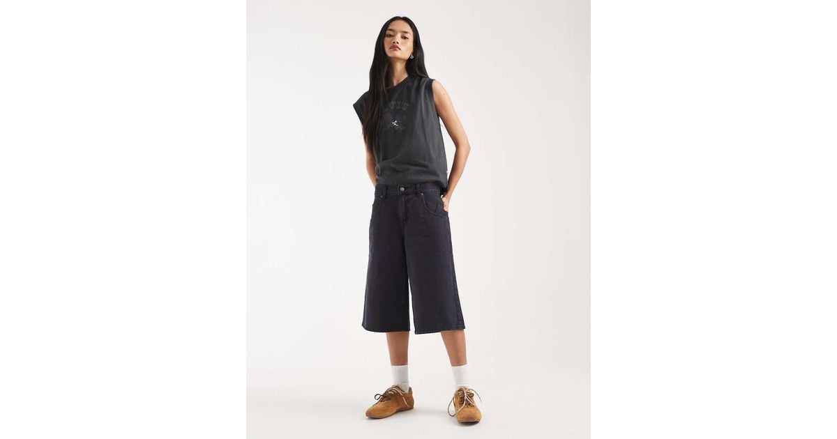 Levi's Super baggy Long Denim Jorts in Blue | Lyst UK