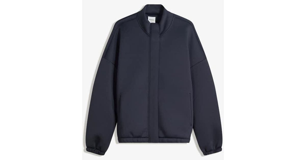Bershka Neoprene-effect Oversize Jacket in Blue | Lyst UK