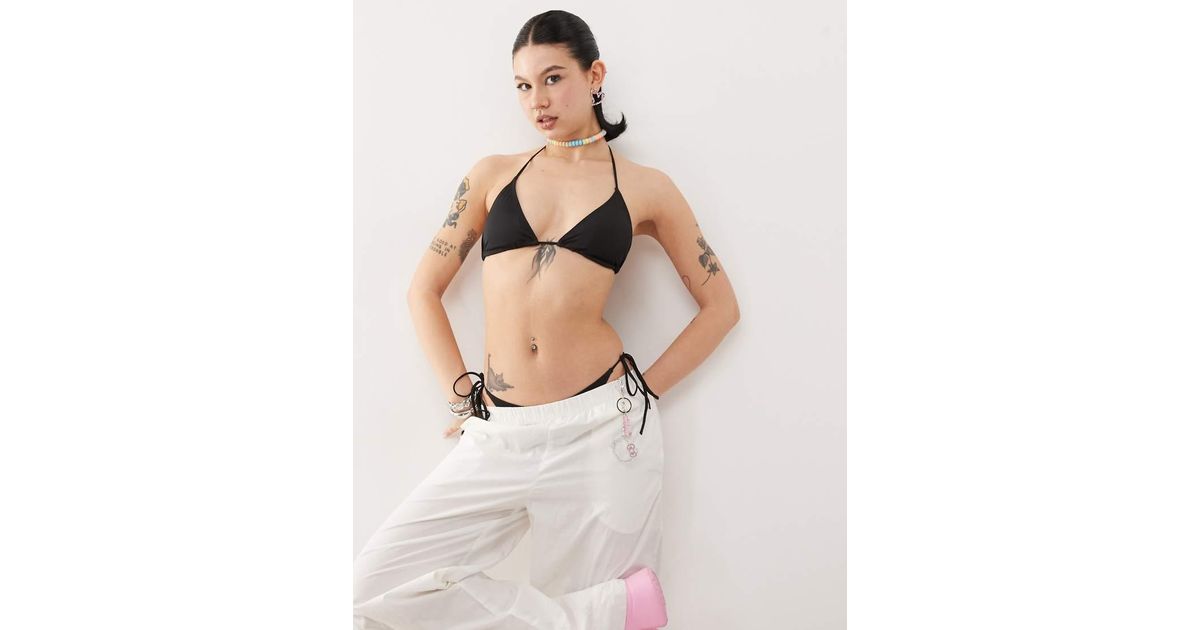 Monki Mix And Match Triangle Tie Up Bikini Top in Natural | Lyst UK Monki Mix And Match Triangle Tie Up Bikini Top in Natural | Lyst UK