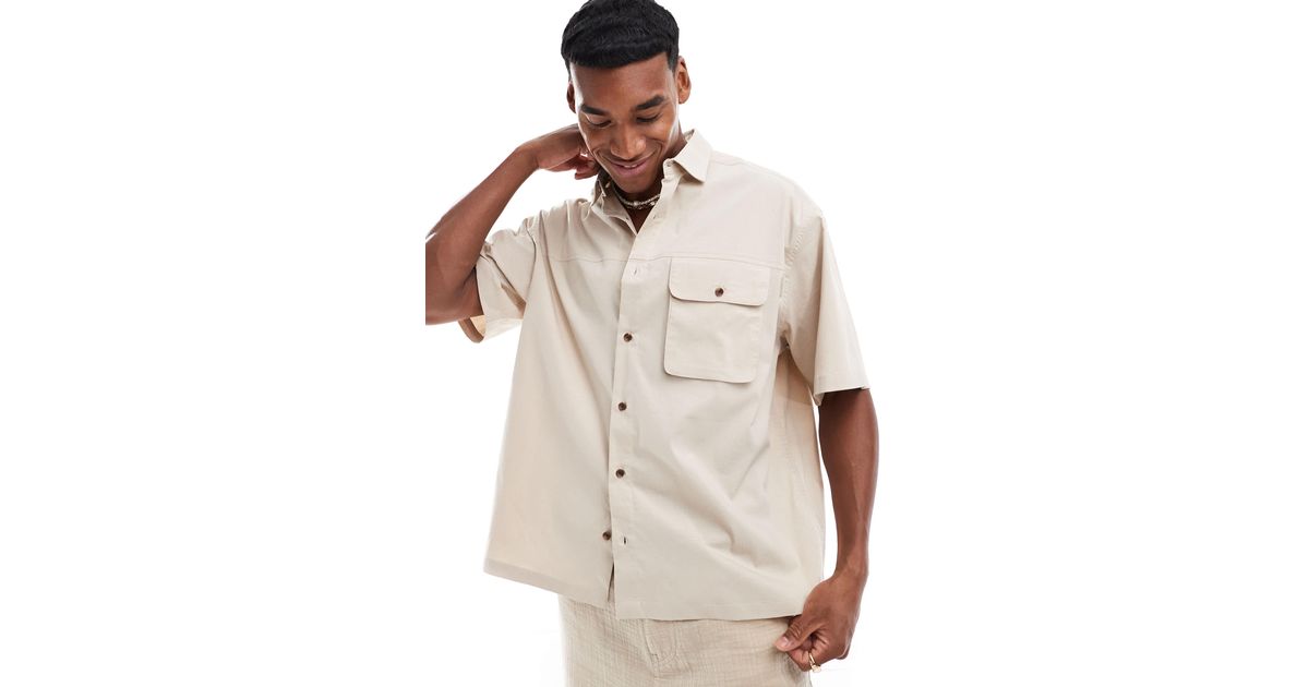 ASOS Shirt With Cargo Pockets in White for Men | Lyst