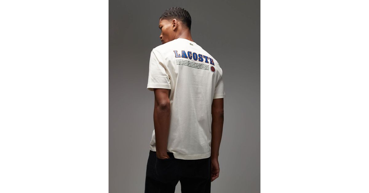 Lacoste Back Print Logo T-shirt in Gray for Men | Lyst