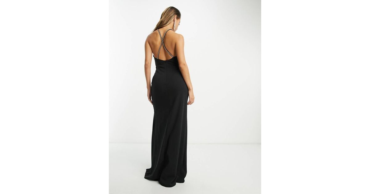 NA-KD X Mimi Ar Split Detail Maxi Dress in Black | Lyst UK