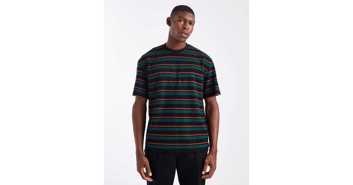 Redefined Rebel Boxy Striped T-Shirt in Black for Men | Lyst
